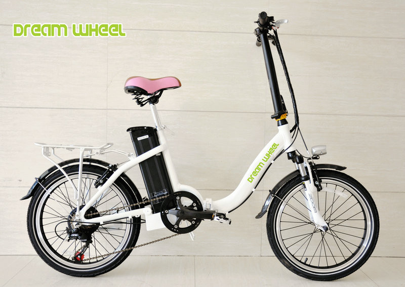 25km/h Electric Folding Bike 20 Inch Wheels , Ladies Fold Up Electric ...